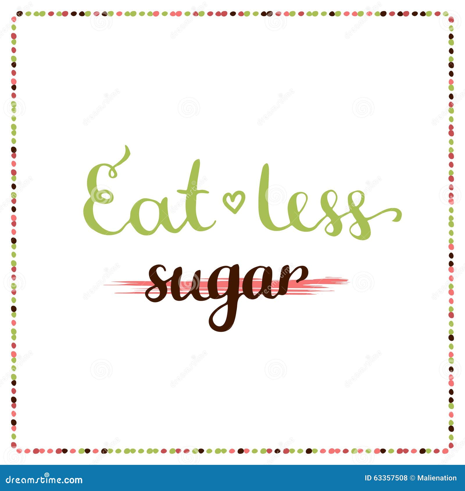Eat less Sugar. Sugar Free. Motivation Phrase. Vector Stock Vector ...