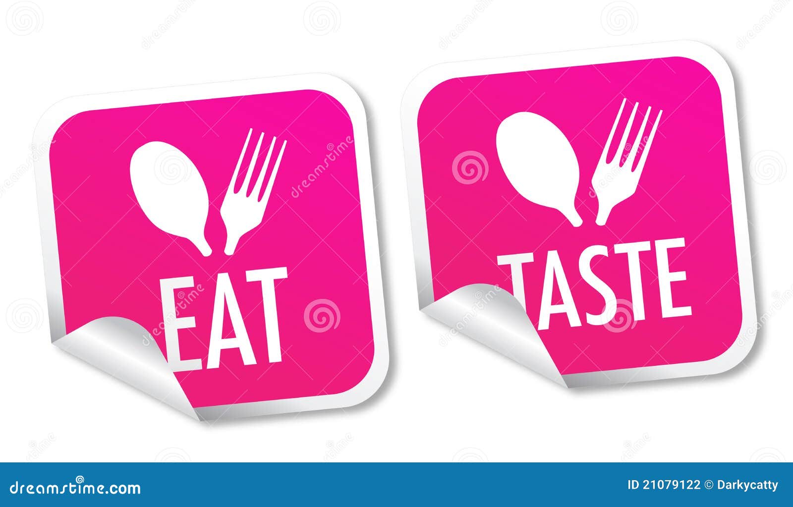Eat and taste stickers stock vector. Illustration of advertise - 21079122
