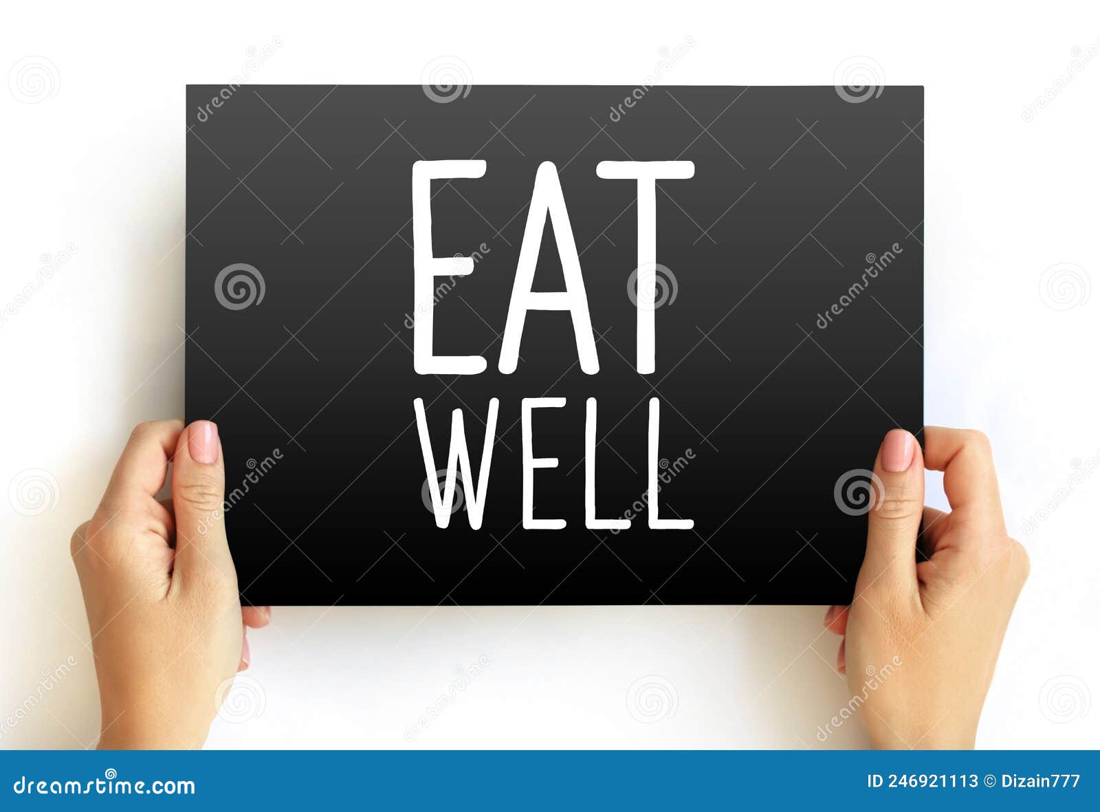 Eat Well Text on Card, Concept Background Stock Image - Image of ...