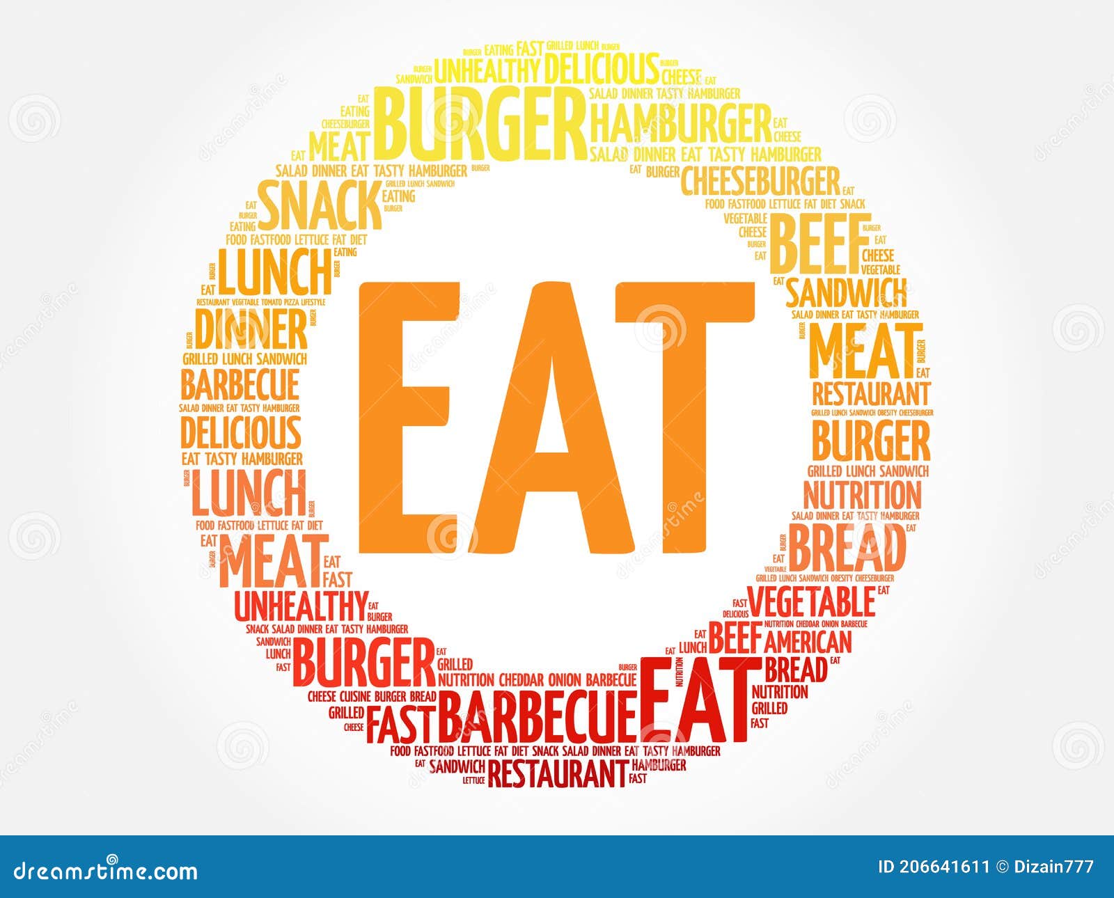 EAT word cloud stock illustration. Illustration of nature - 206641611
