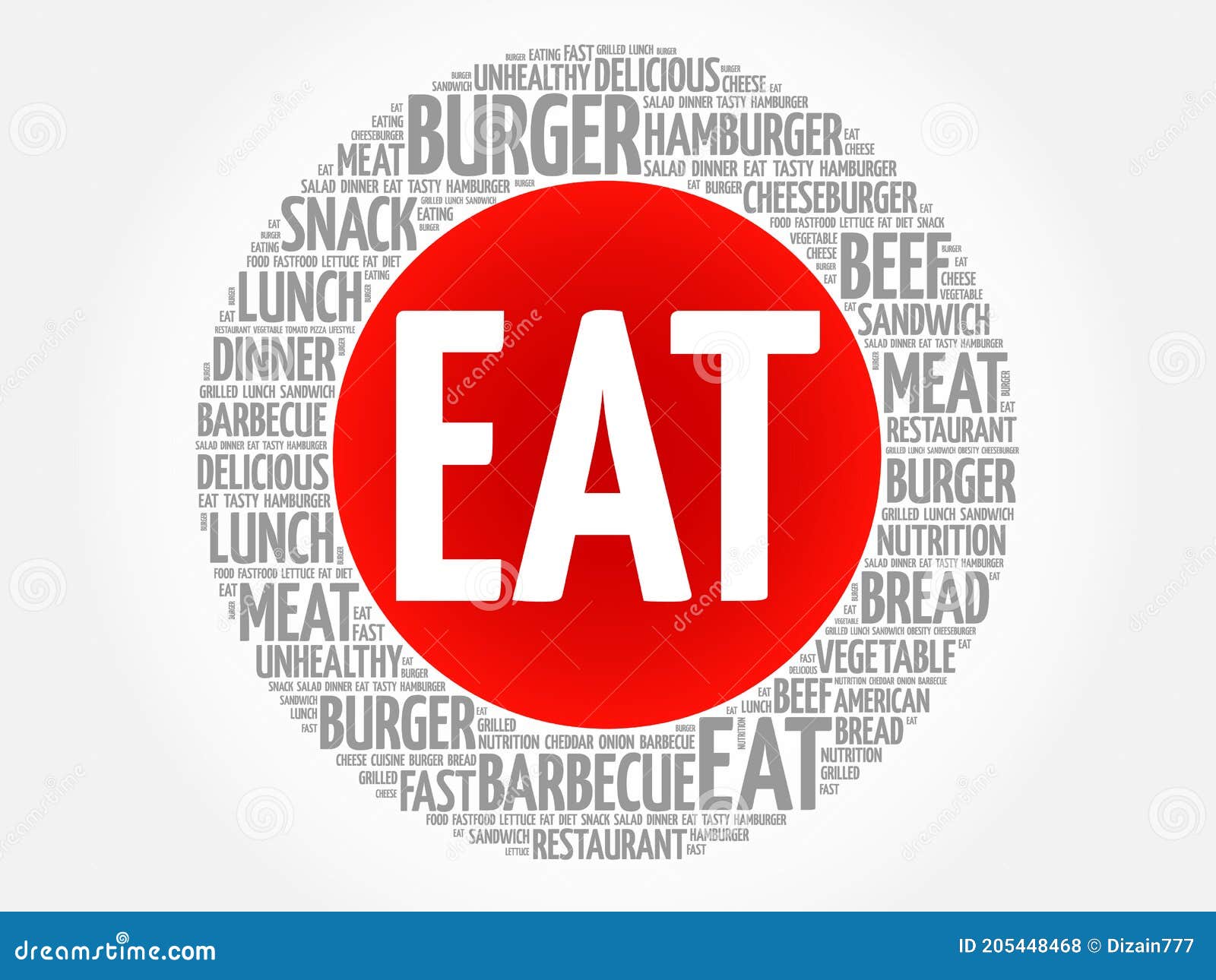 EAT word cloud stock illustration. Illustration of doctor - 205448468