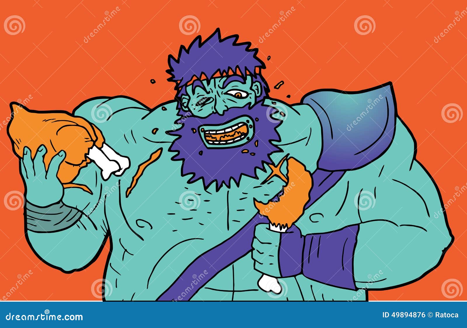 Eat zombie stock vector. Illustration of fried, chicken - 49894876