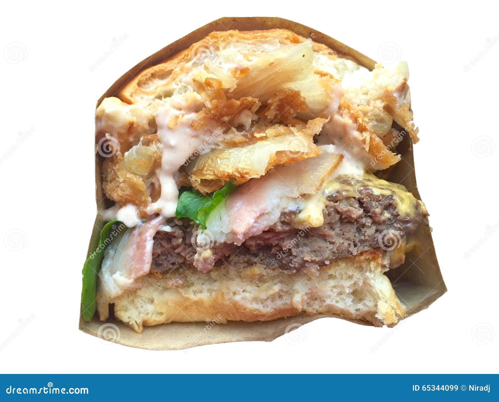 Eaten burger stock image. Image of isolated, meat, burger - 65344099