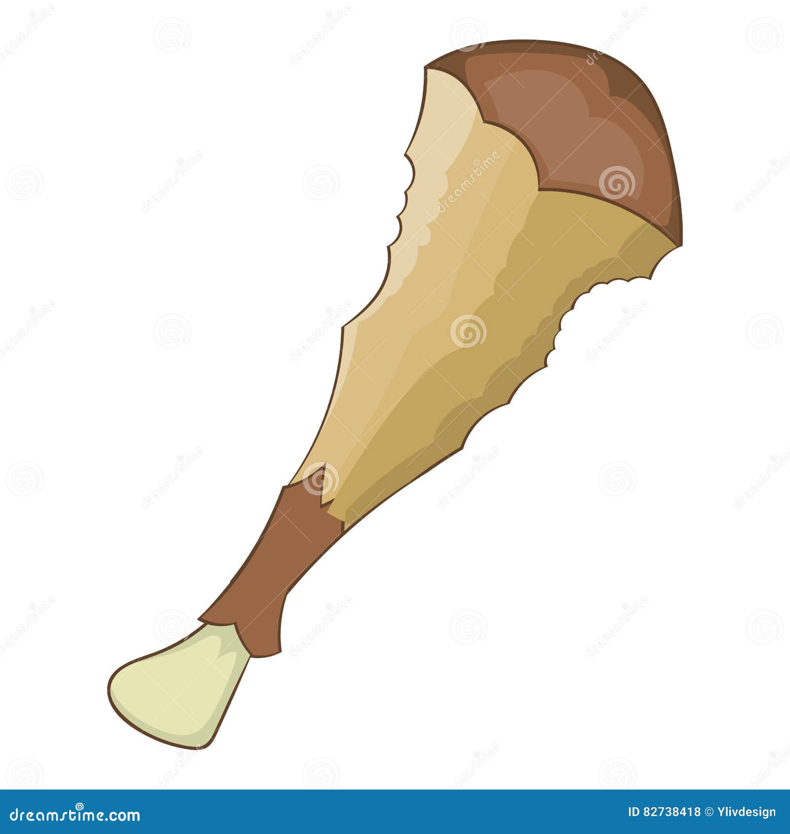 Eaten Chicken Drumstick Bone Icon, Cartoon Style Stock Vector ...