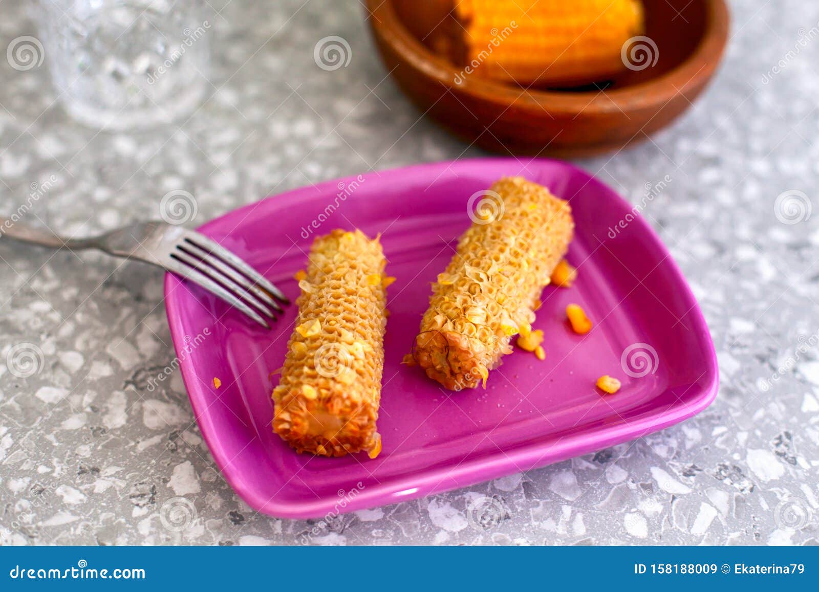 Eaten Corn on the Cobs on Plate Stock Image - Image of cooked, eaten ...