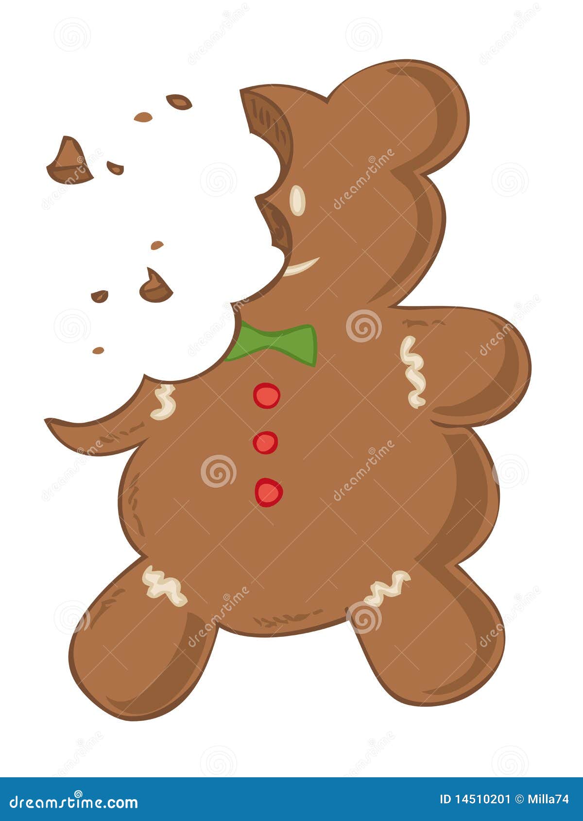 Eaten gingerbread. stock vector. Illustration of crispy - 14510201