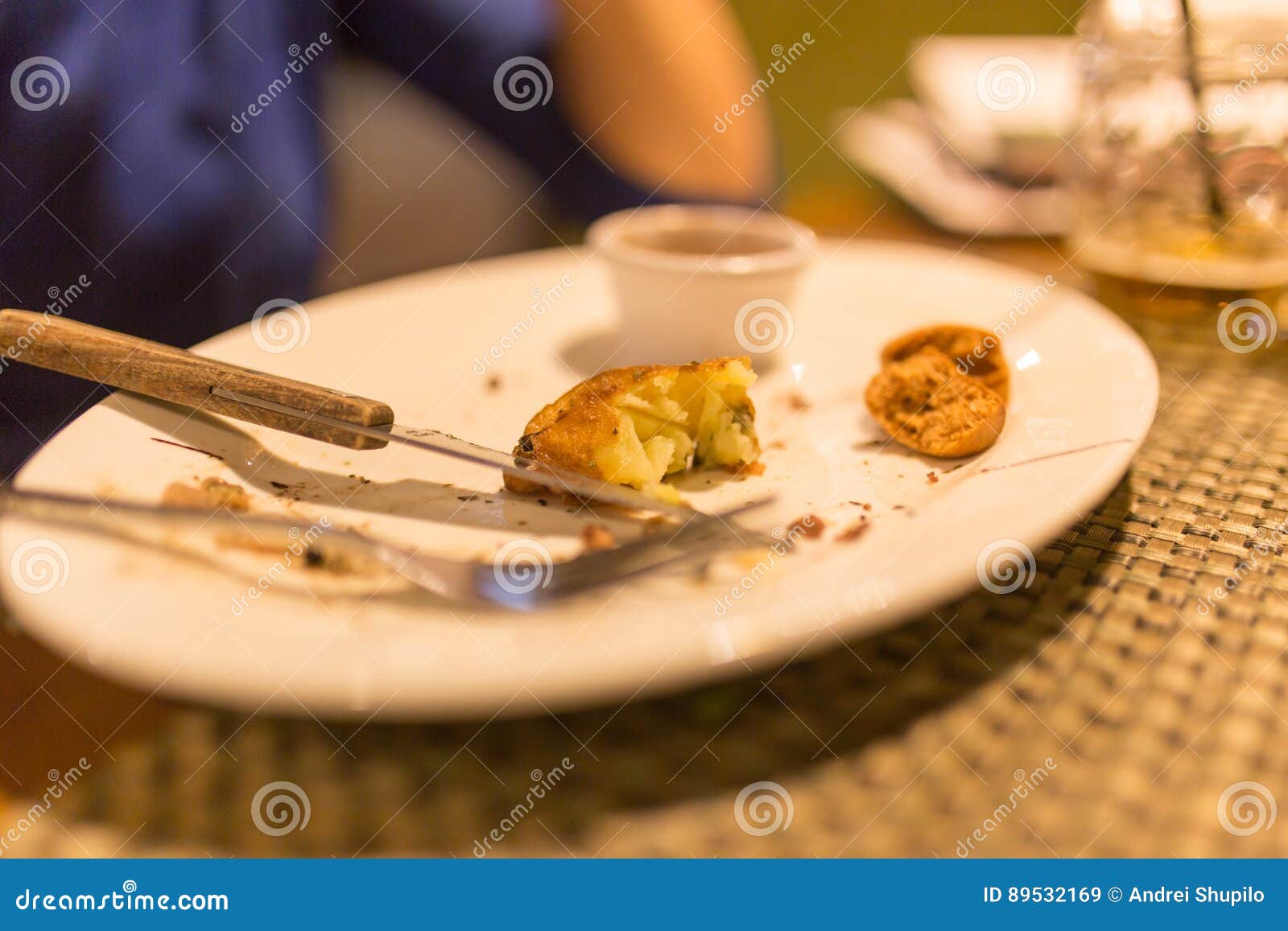 Eaten Meal on a Table in a Restaurant Stock Image - Image of healthy ...