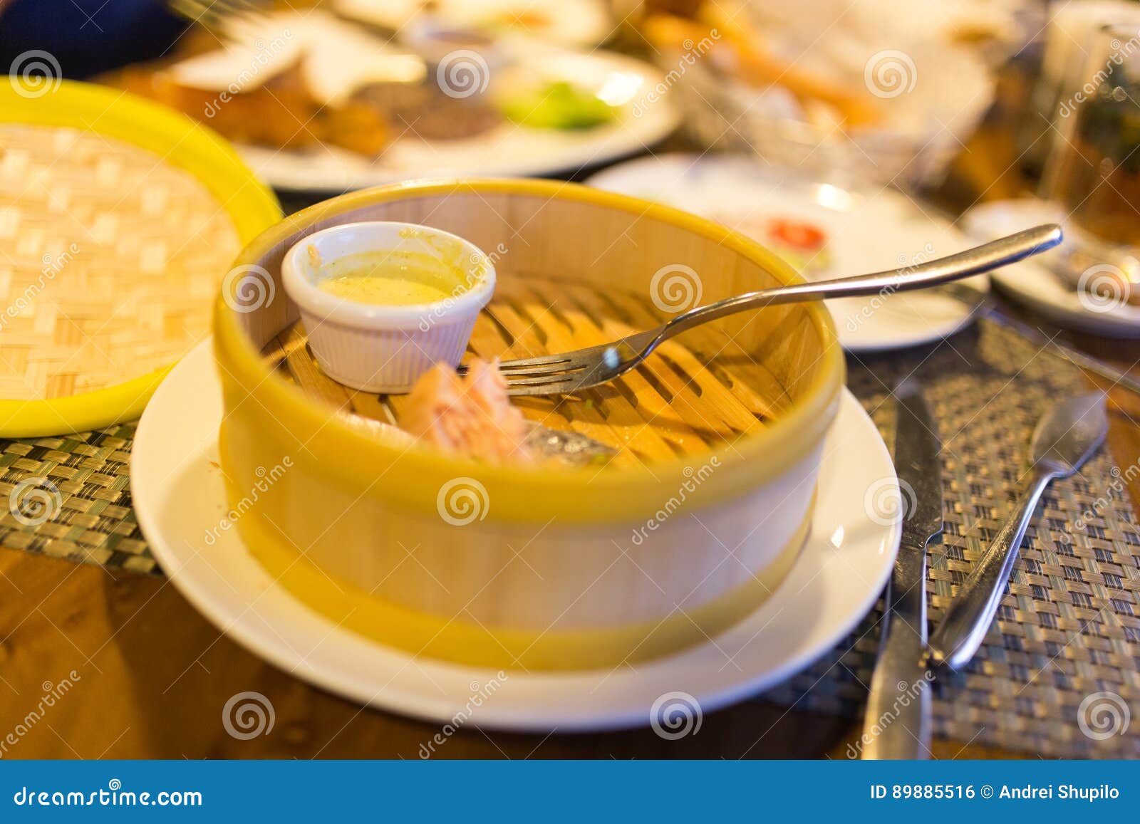 Eaten Meal on a Table in a Restaurant Stock Photo - Image of people ...