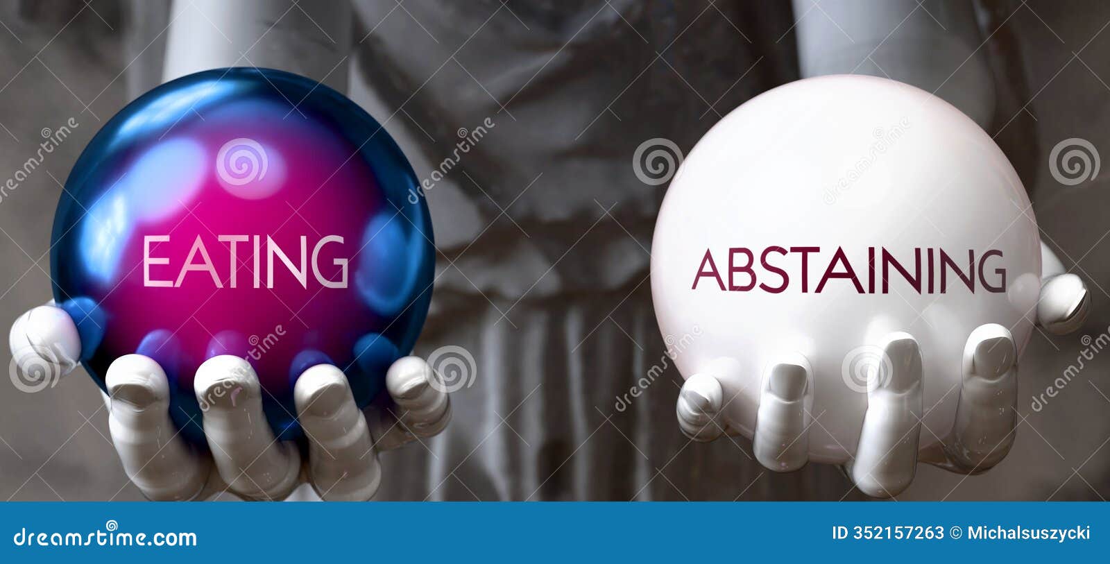 Eating or Abstaining - Decide between Two Options Stock Illustration ...