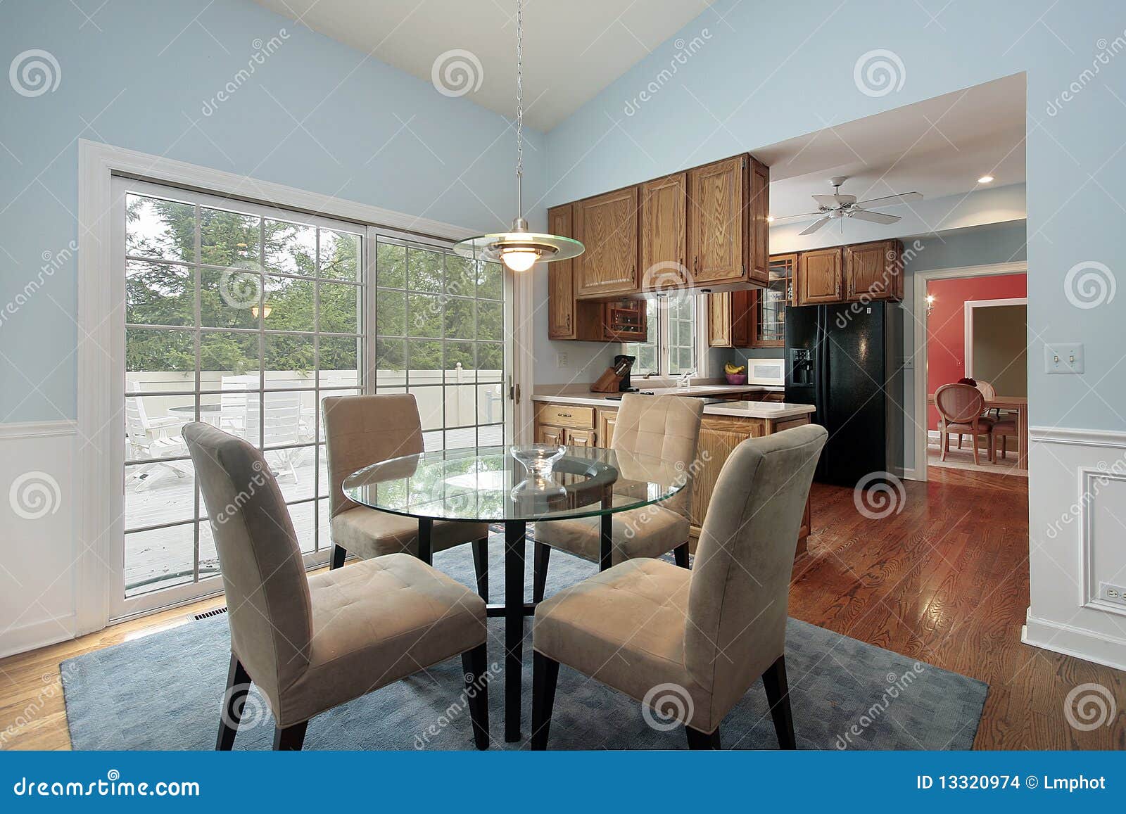 Eating area with deck view stock photo. Image of design - 13320974
