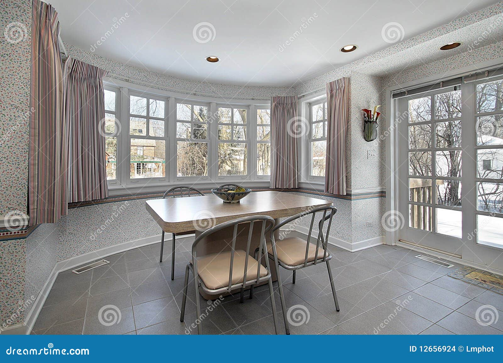Eating Area with Several Windows Stock Photo - Image of upscale ...