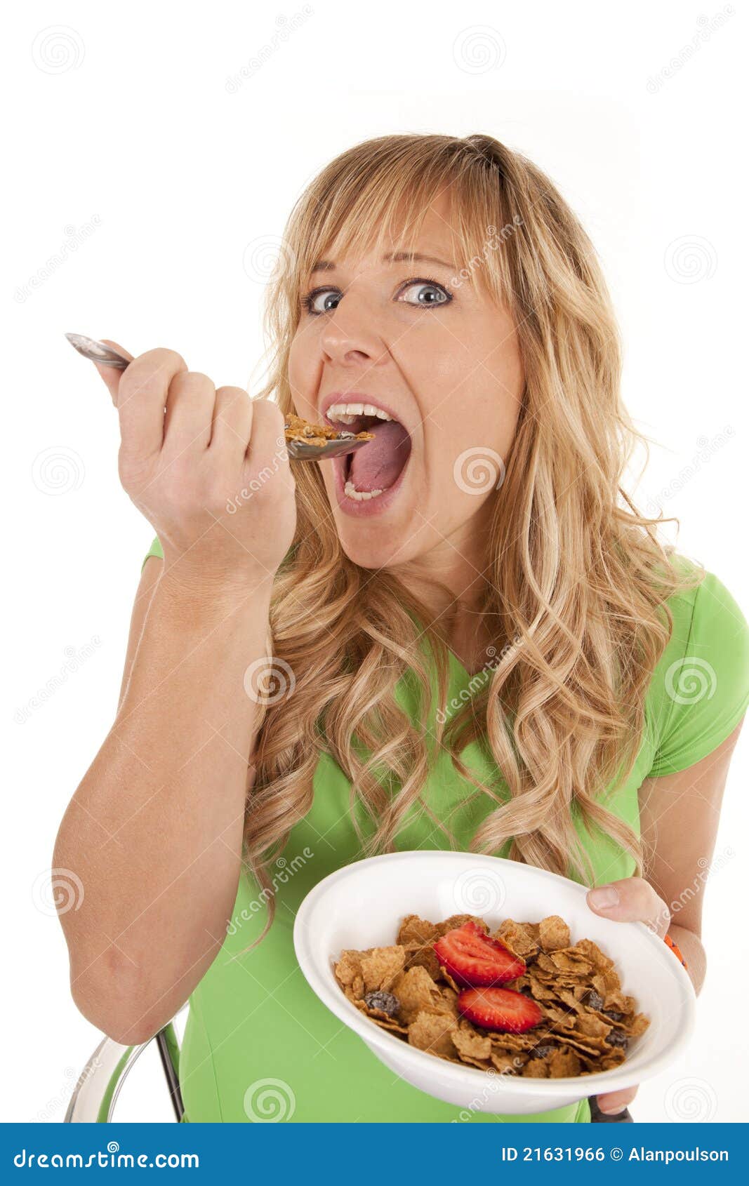 Eating bite of cereal stock photo. Image of isolated - 21631966