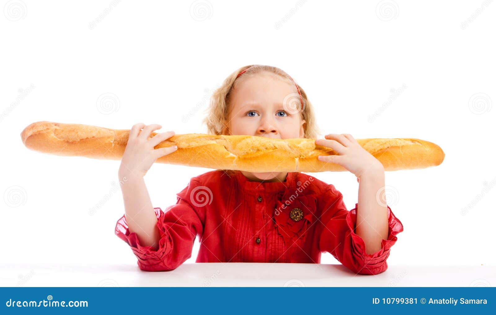 Eating bread stock image. Image of girl, french, holding - 10799381