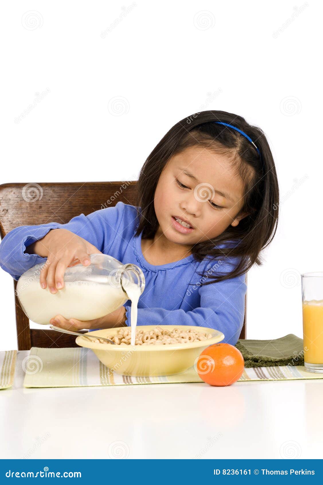 Eating Breakfast stock image. Image of childhood, pouring - 8236161