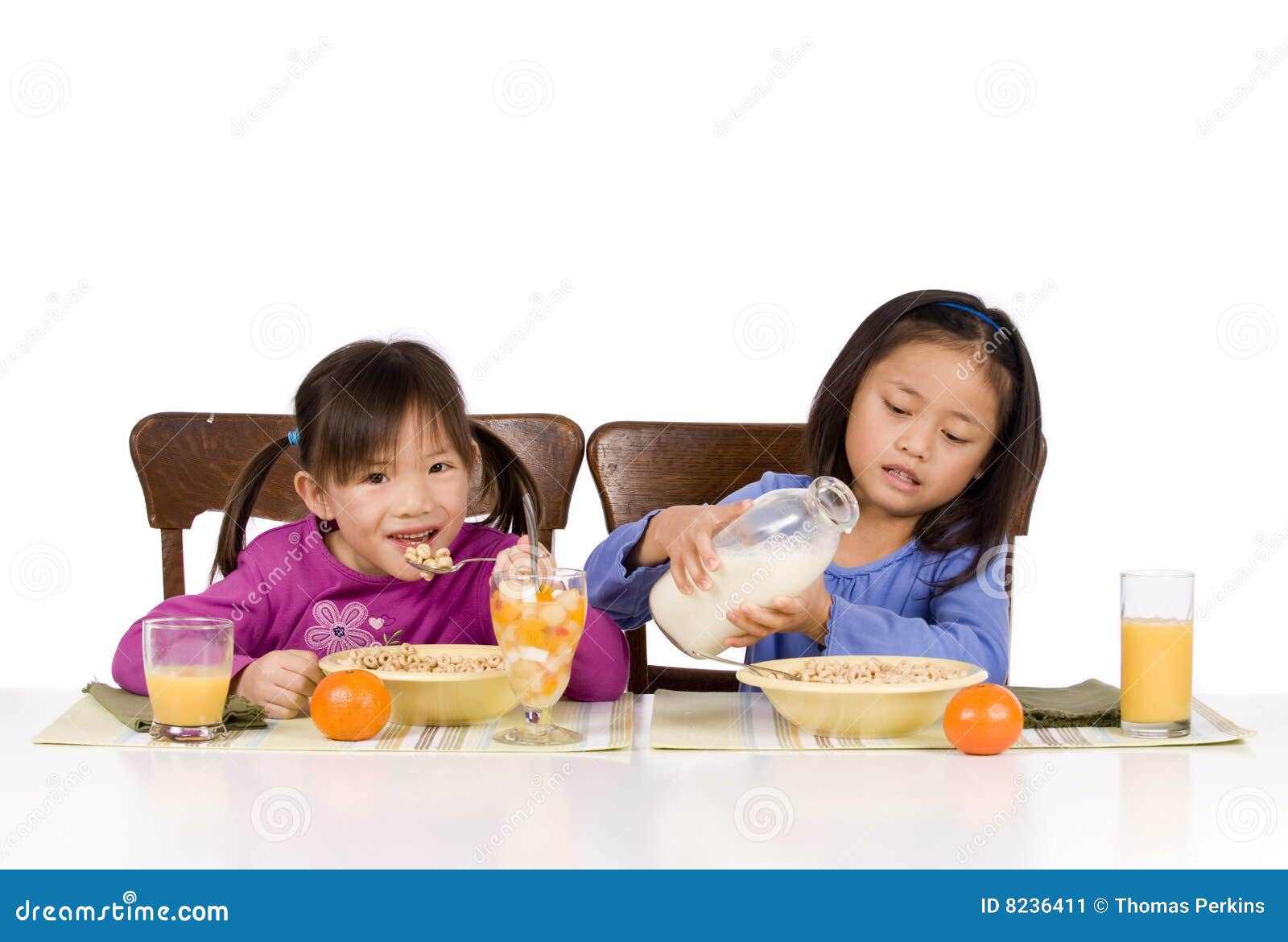 Eating Breakfast stock image. Image of fruit, siblings - 8236411