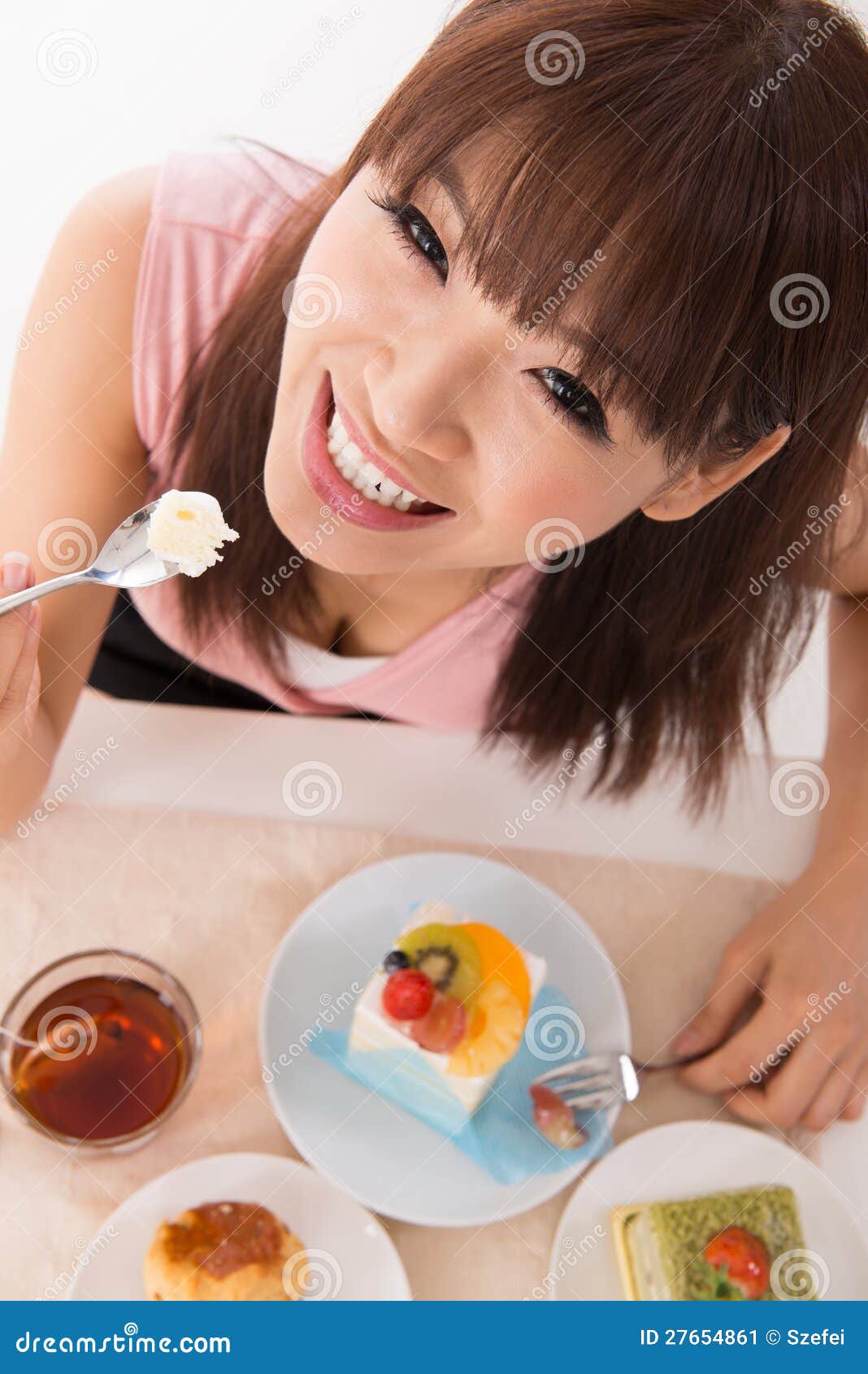 Eating cake. stock image. Image of happy, food, person - 27654861