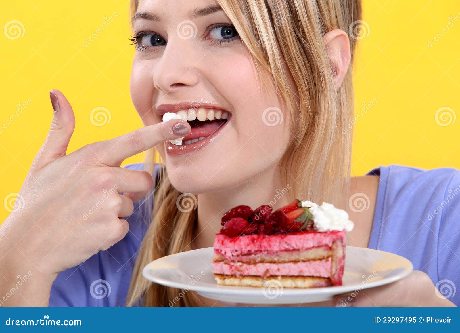 Eating a cake stock image. Image of glamour, cake, beauty - 29297495