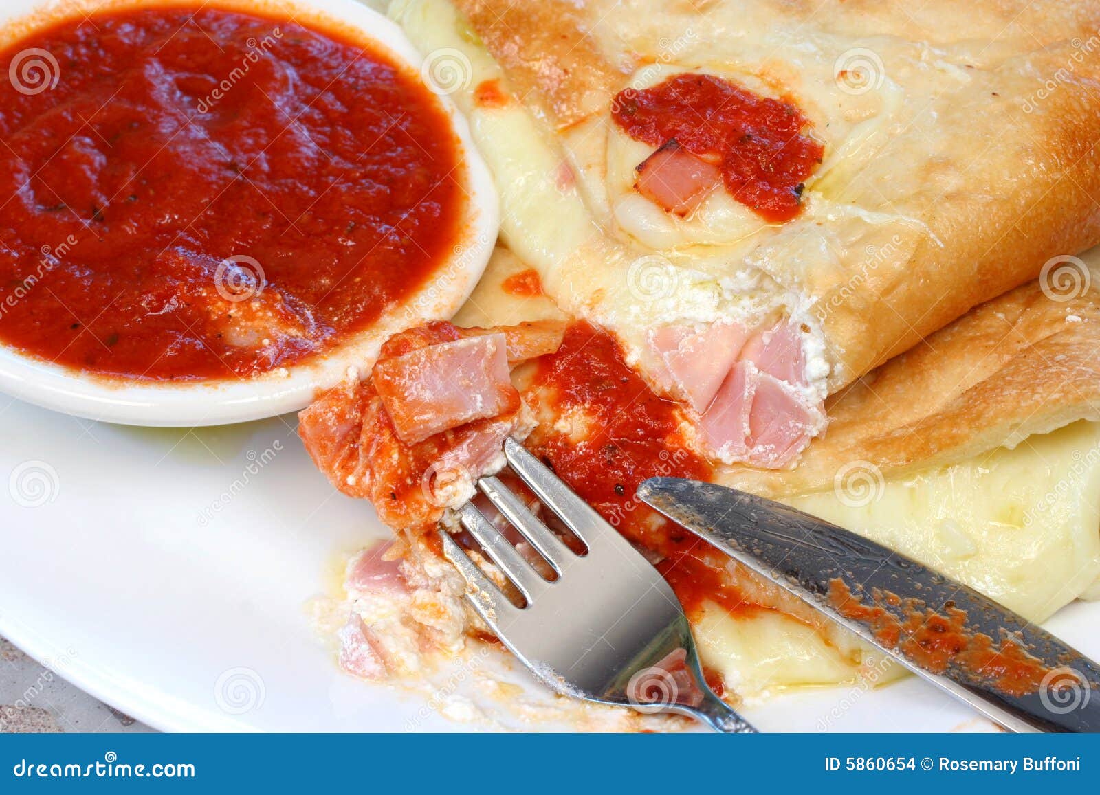 Eating Calzone stock photo. Image of italian, parmesan - 5860654