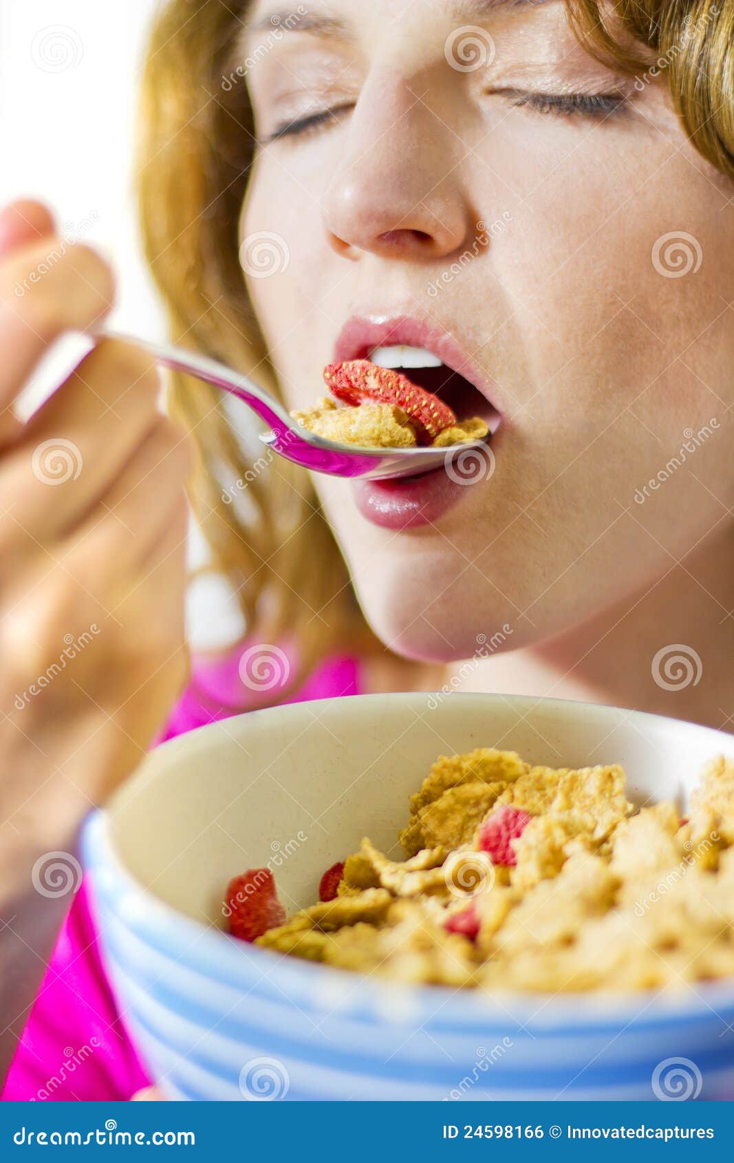 Eating Cereal stock photo. Image of care, fitness, diet - 24598166