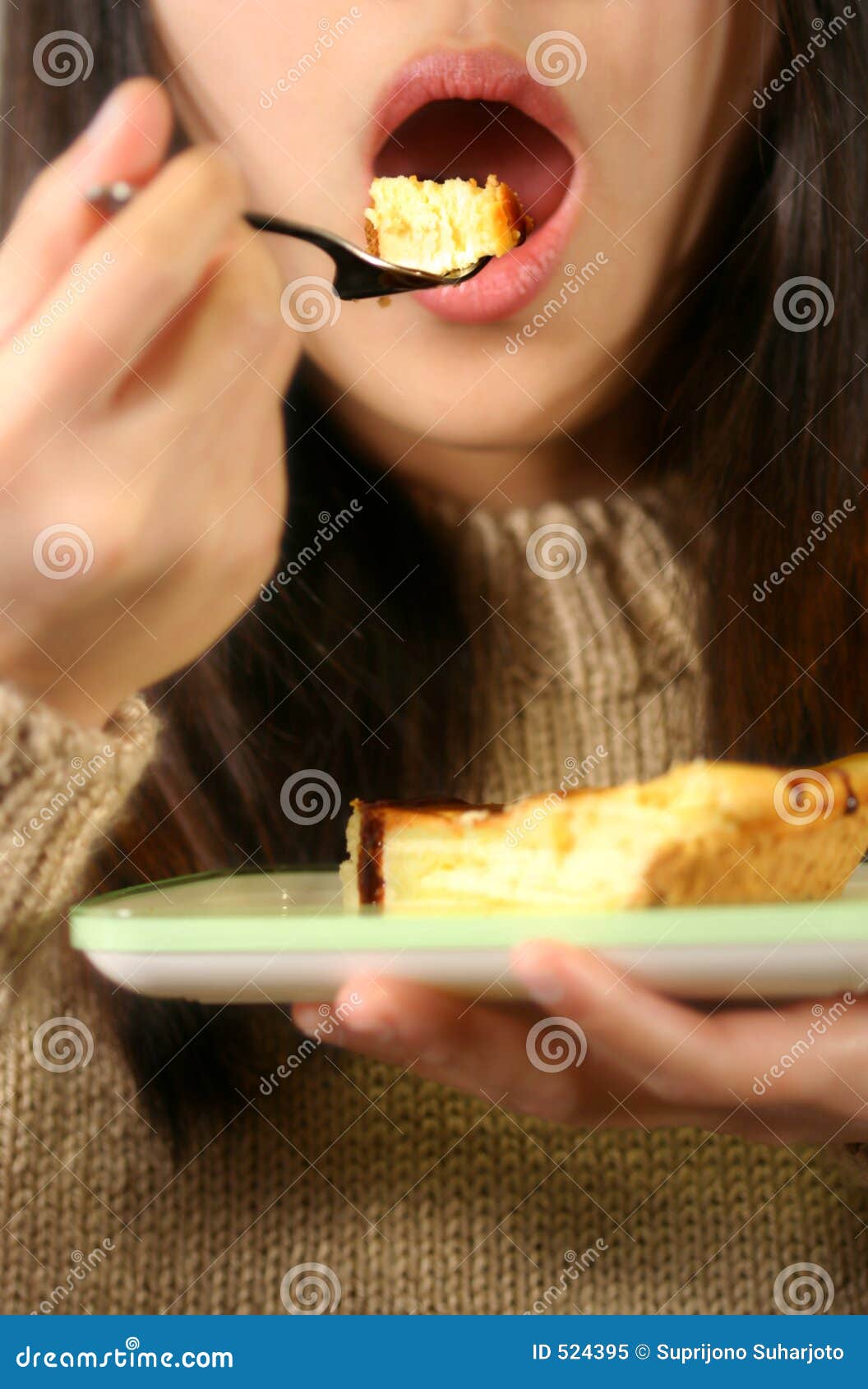 Eating cheese cake stock image. Image of consume, cheese - 524395