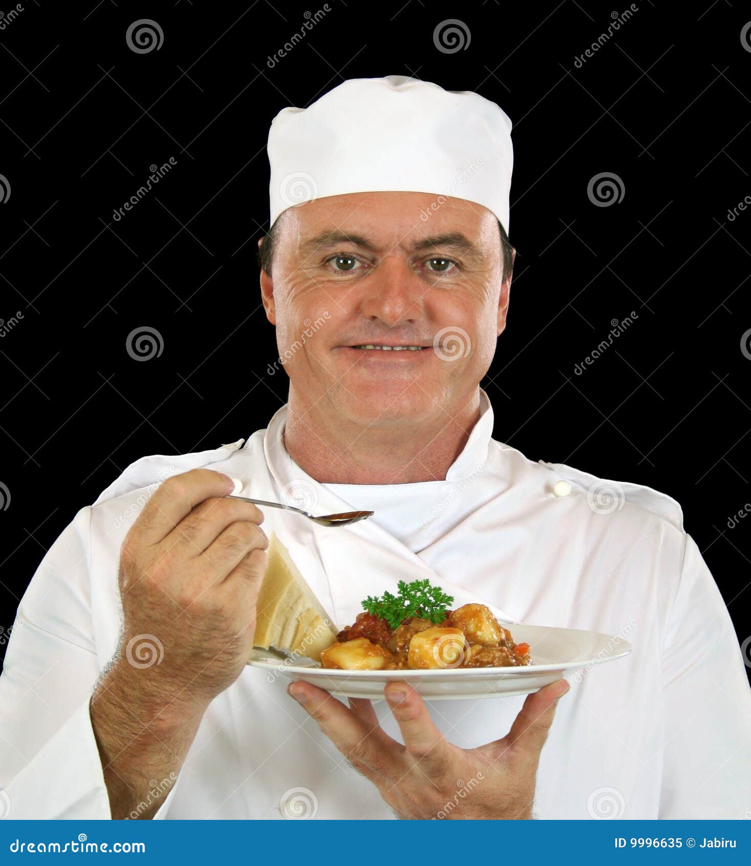 Eating Chef stock image. Image of meal, bread, stew, food - 9996635