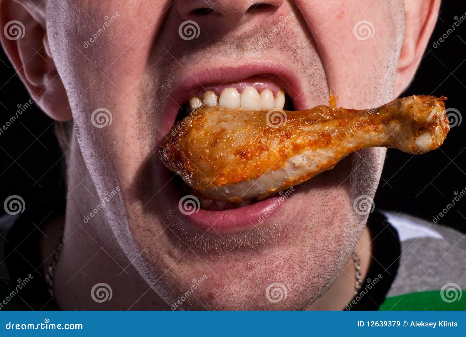 Eating chicken stock image. Image of barbecue, face, grill - 12639379