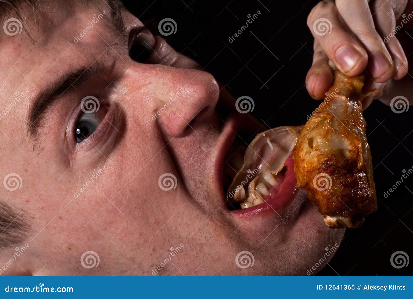 Eating chicken stock image. Image of mouth, meal, food - 12641365