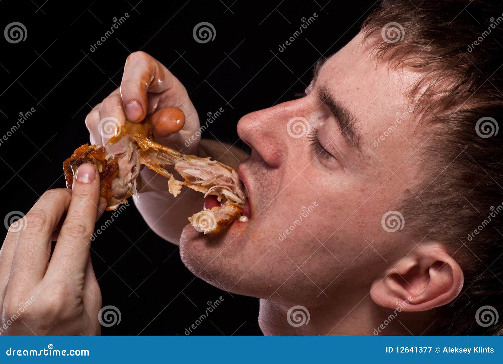 Eating chicken stock image. Image of male, barbecue, fresh - 12641377