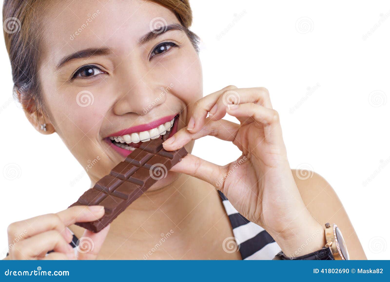 Eating Chocolate stock photo. Image of food, nutrition - 41802690