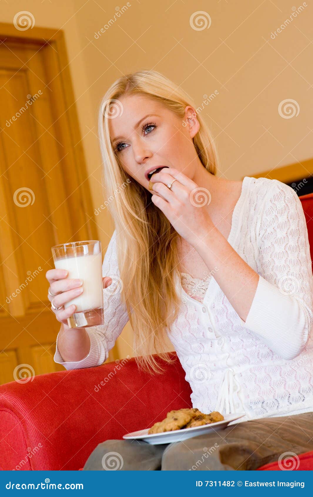 Eating Cookie stock photo. Image of glass, drink, lifestyle - 7311482