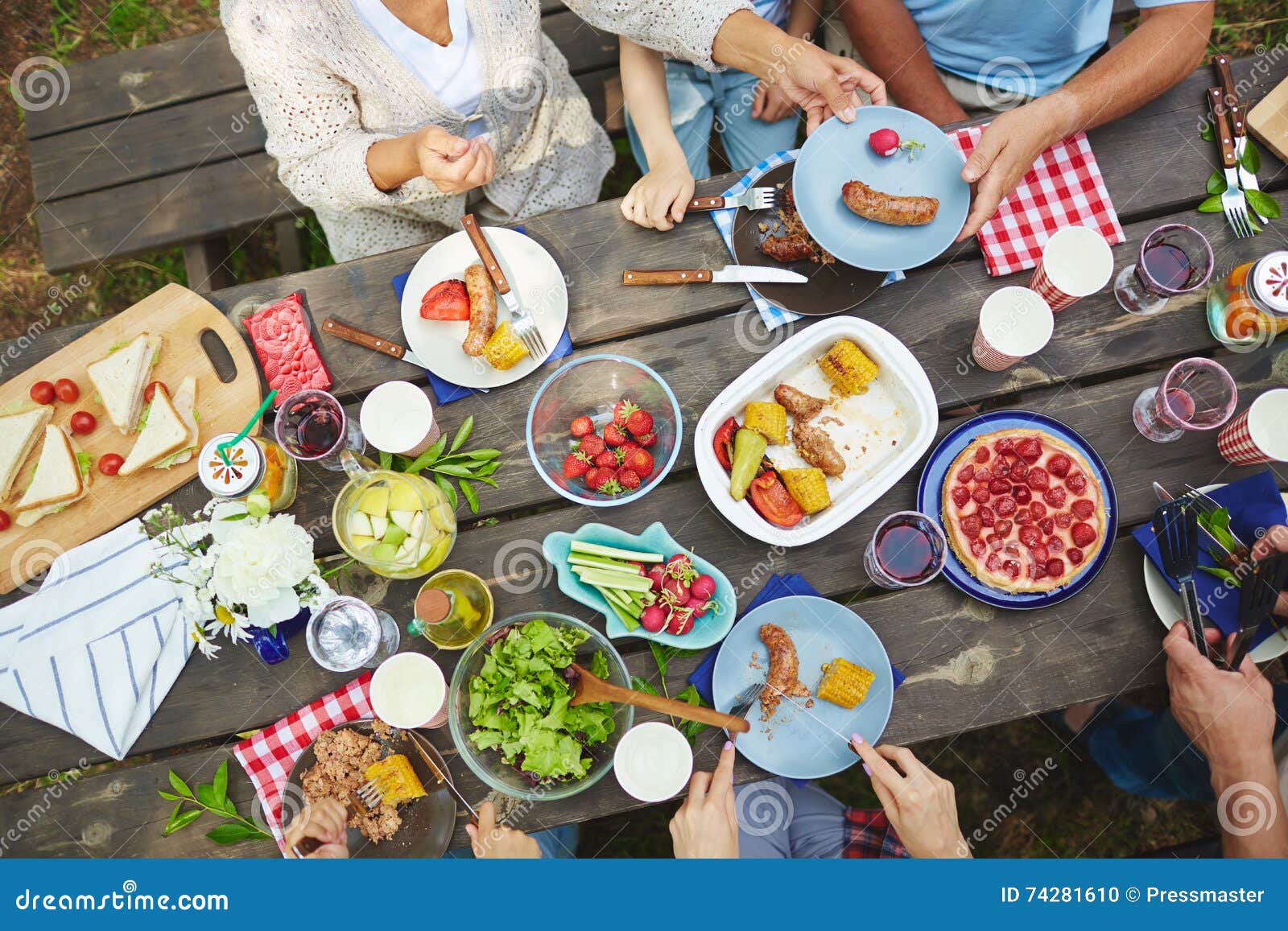 Eating dinner stock photo. Image of woman, gathering - 74281610
