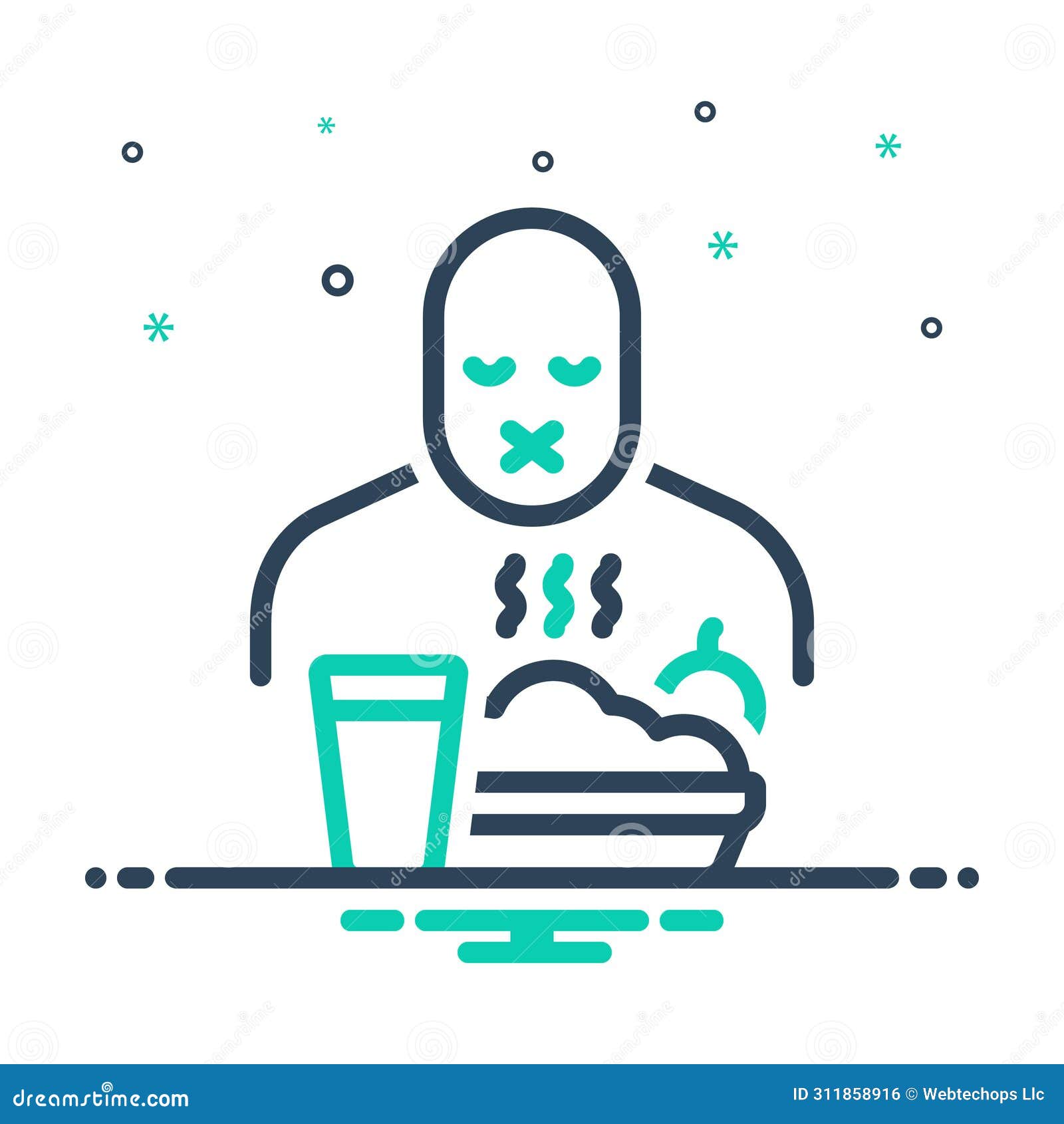 Mix Icon for Eating Disorders, Eating and Meals Stock Vector ...