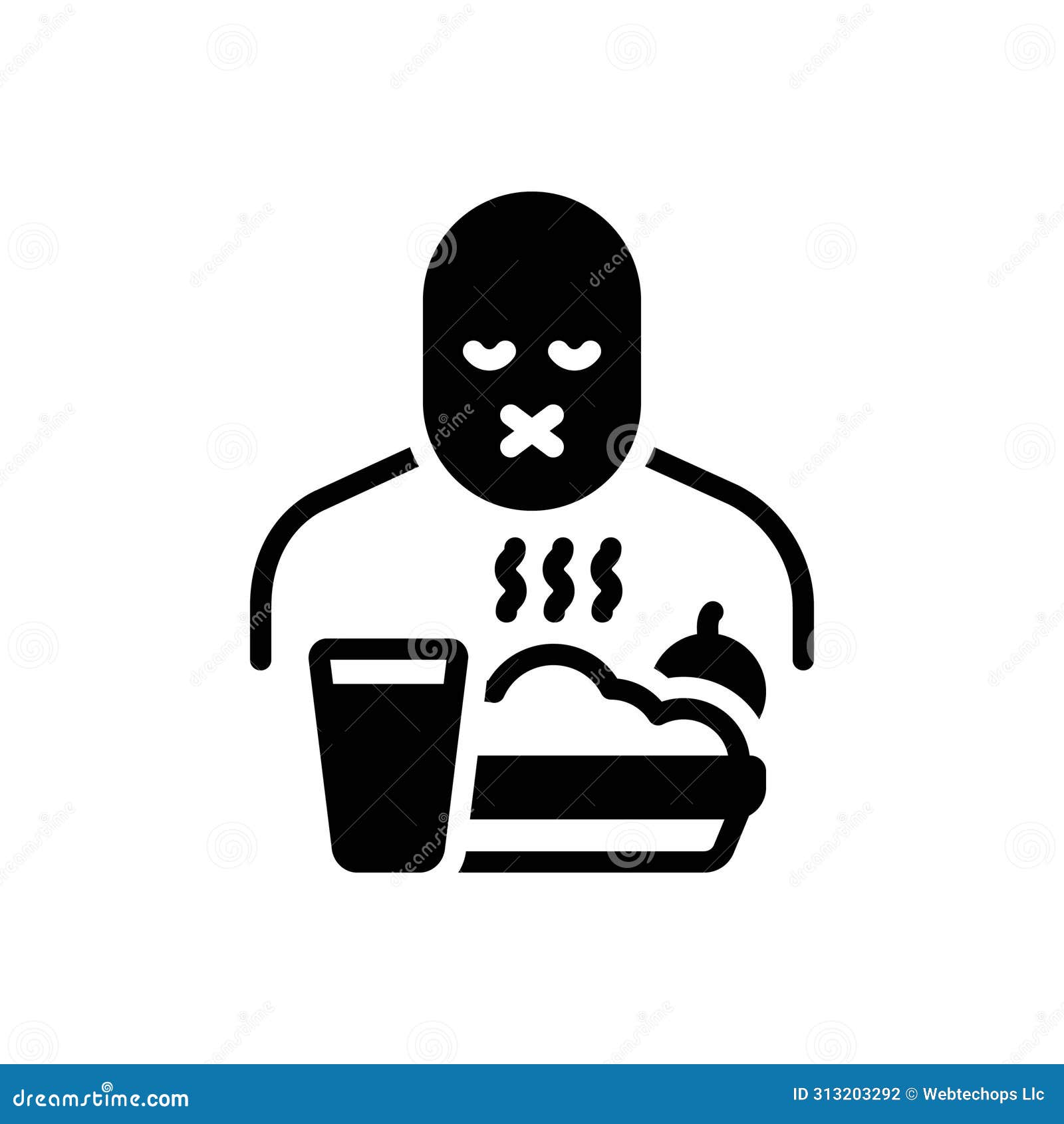 Black Solid Icon for Eating Disorders, Eating and Meals Stock ...