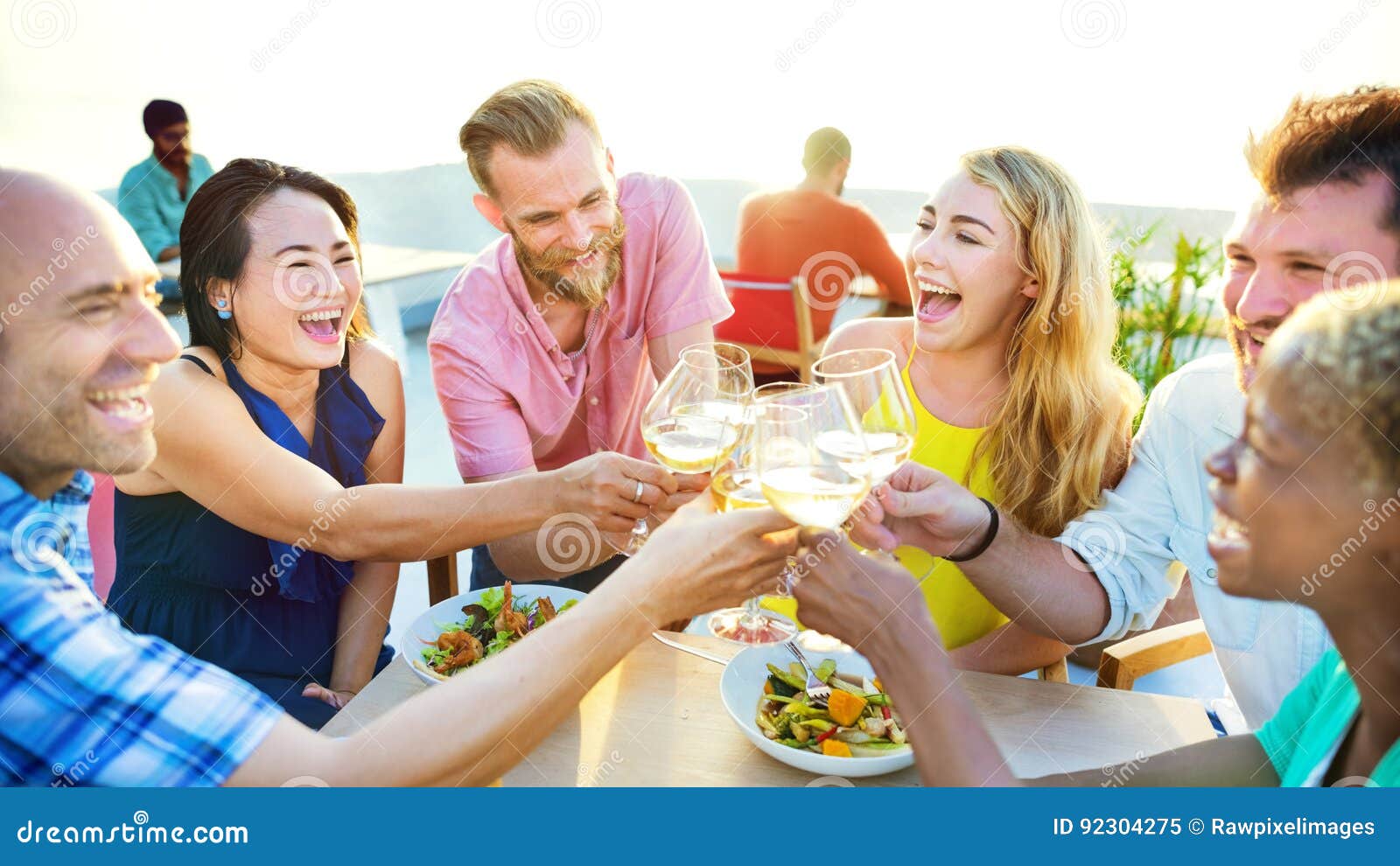 Eating Drinking Celebration Vacation Friendship Concept Stock Image ...