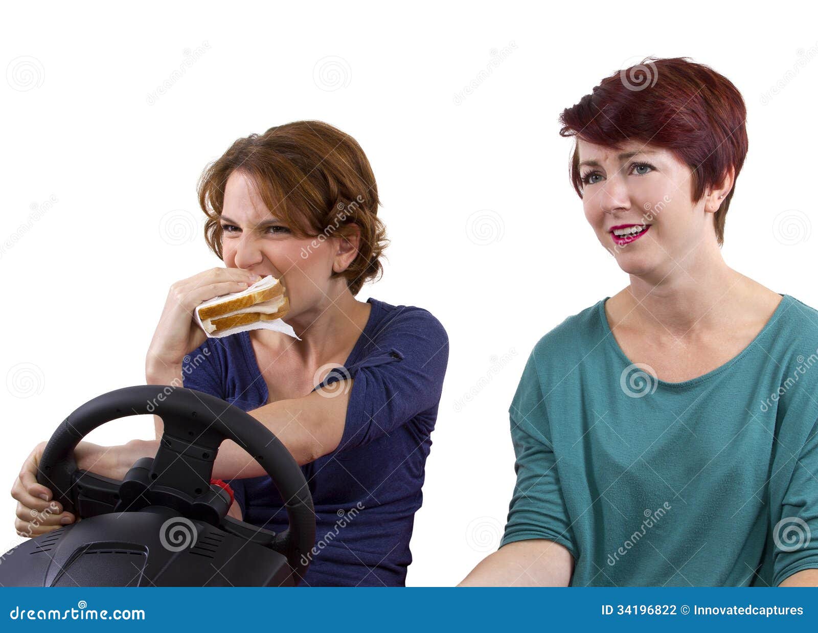 Driver Eating Cartoon Vector | CartoonDealer.com #54037247