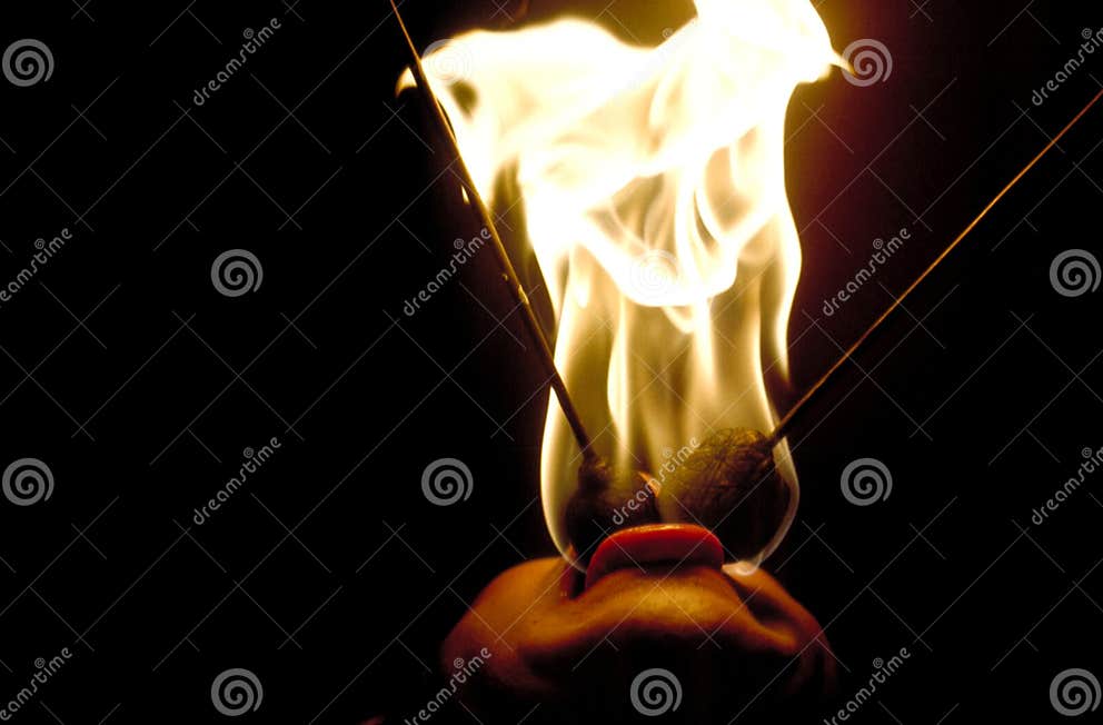 Eating Fire stock photo. Image of theatre, burning, danger - 3617524