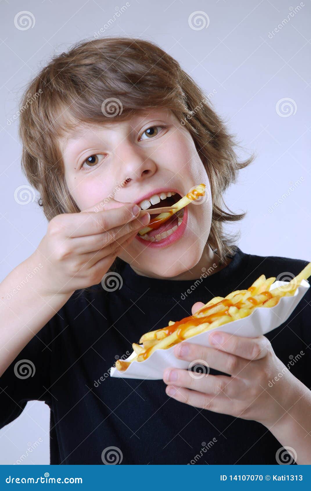 Eating french fries stock photo. Image of food, smiles - 14107070