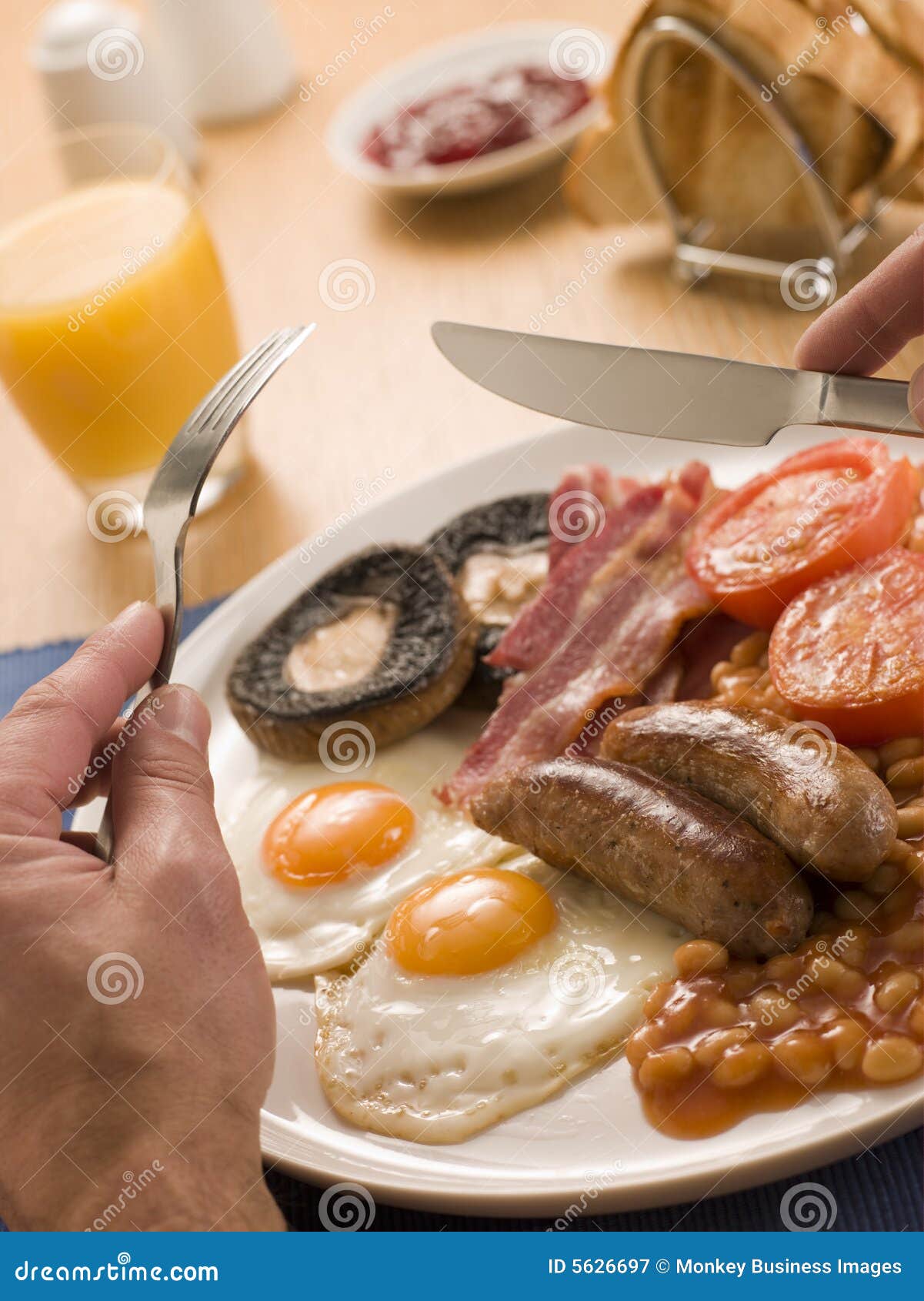 Eating a Full English Breakfast Stock Image - Image of caucasian, early ...