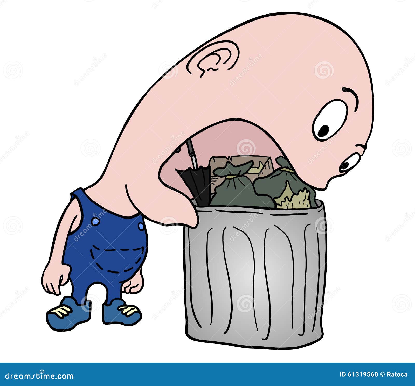 Eating garbage stock vector. Illustration of putting - 61319560
