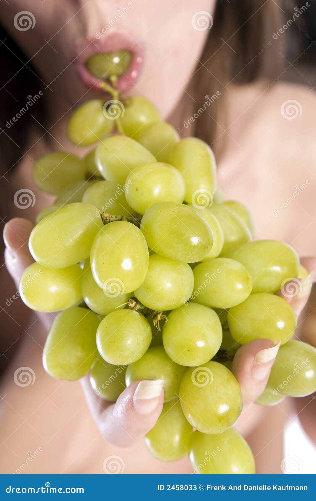 Eating Grapes stock image. Image of studio, person, eating - 2458033