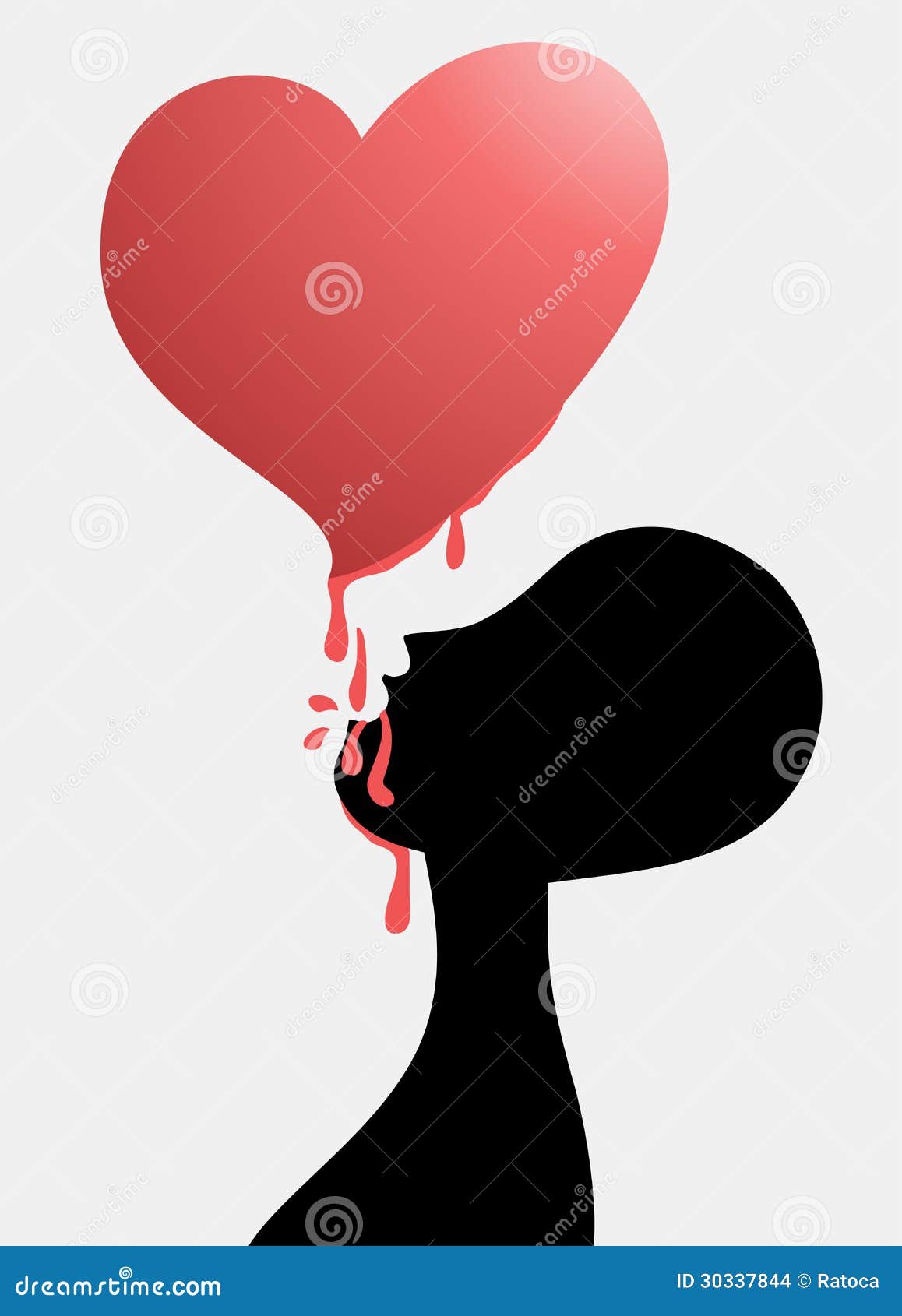Eating heart stock vector. Illustration of fondness, suffering - 30337844