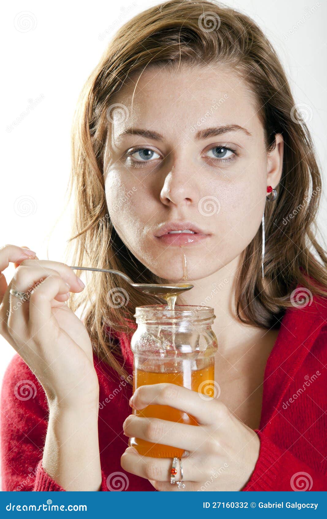 Eating honey stock photo. Image of mouth, lips, lipstick - 27160332