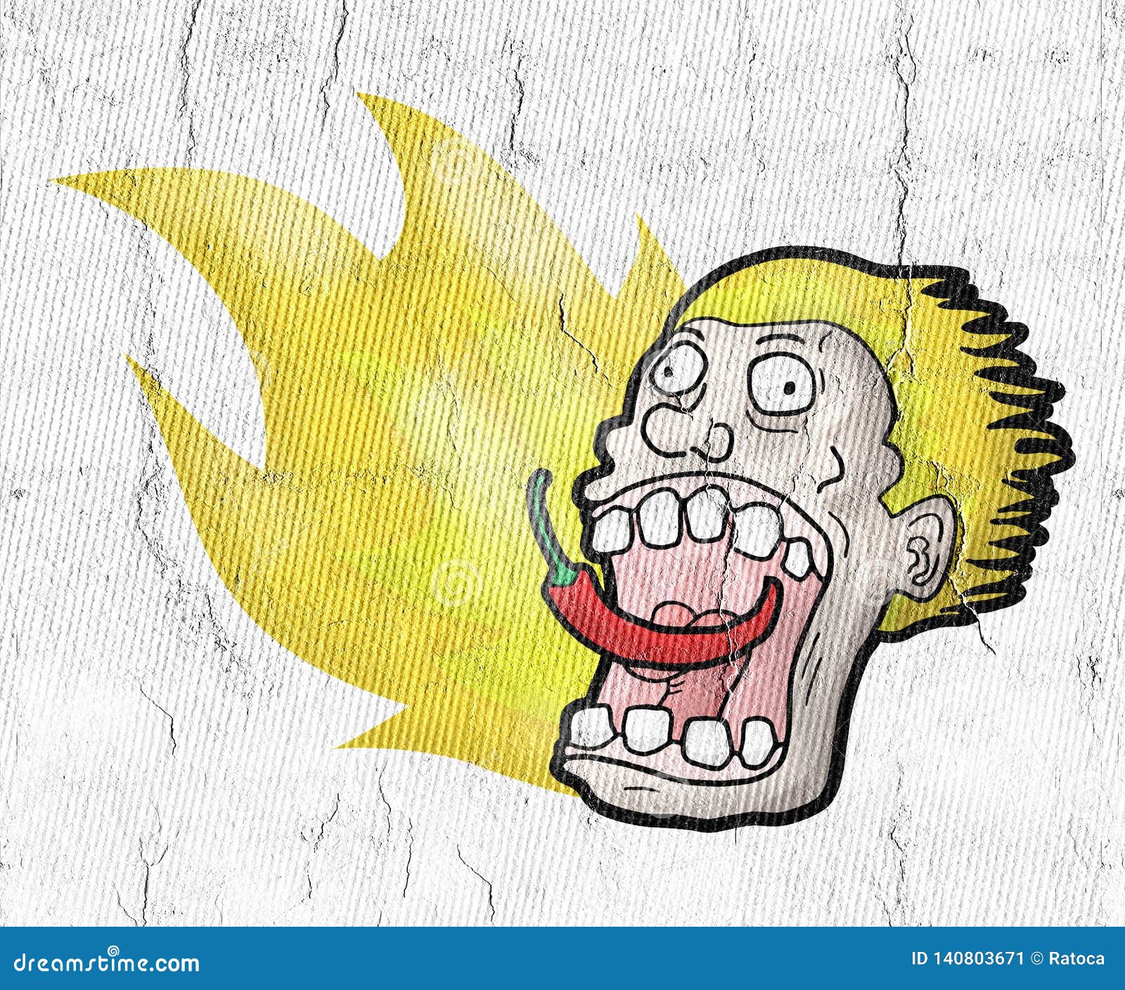 Eating hot spicy chilli stock illustration. Illustration of chilli ...