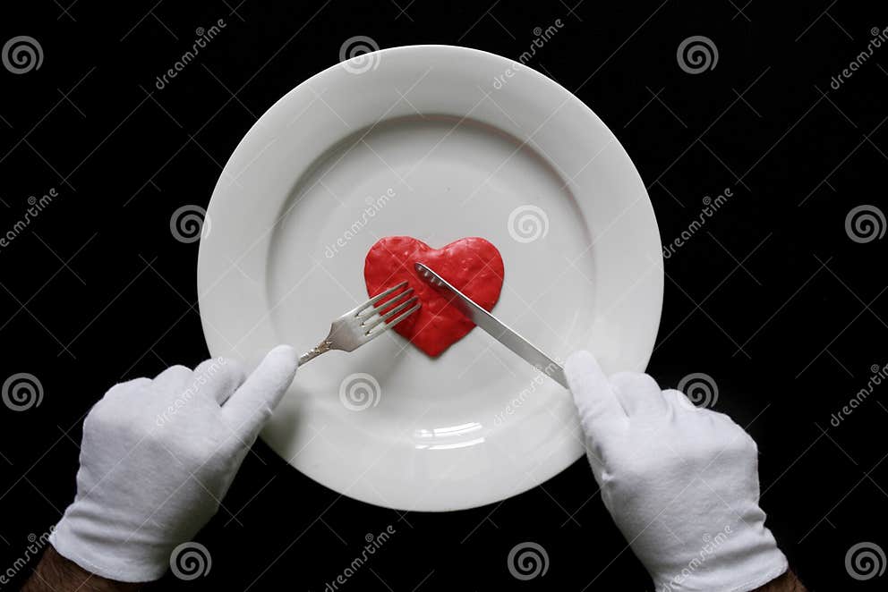 Eating of the human heart stock photo. Image of cafe - 28683068