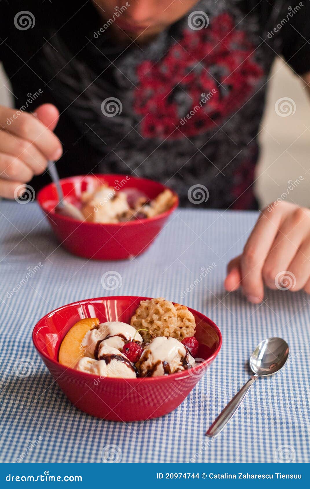 Eating ice cream stock photo. Image of bowl, eating, cook - 20974744