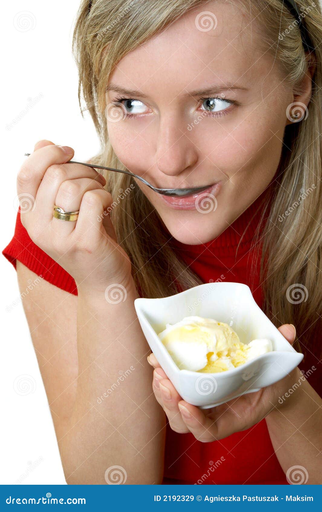 Eating ice cream stock image. Image of bowl, spoon, cold - 2192329