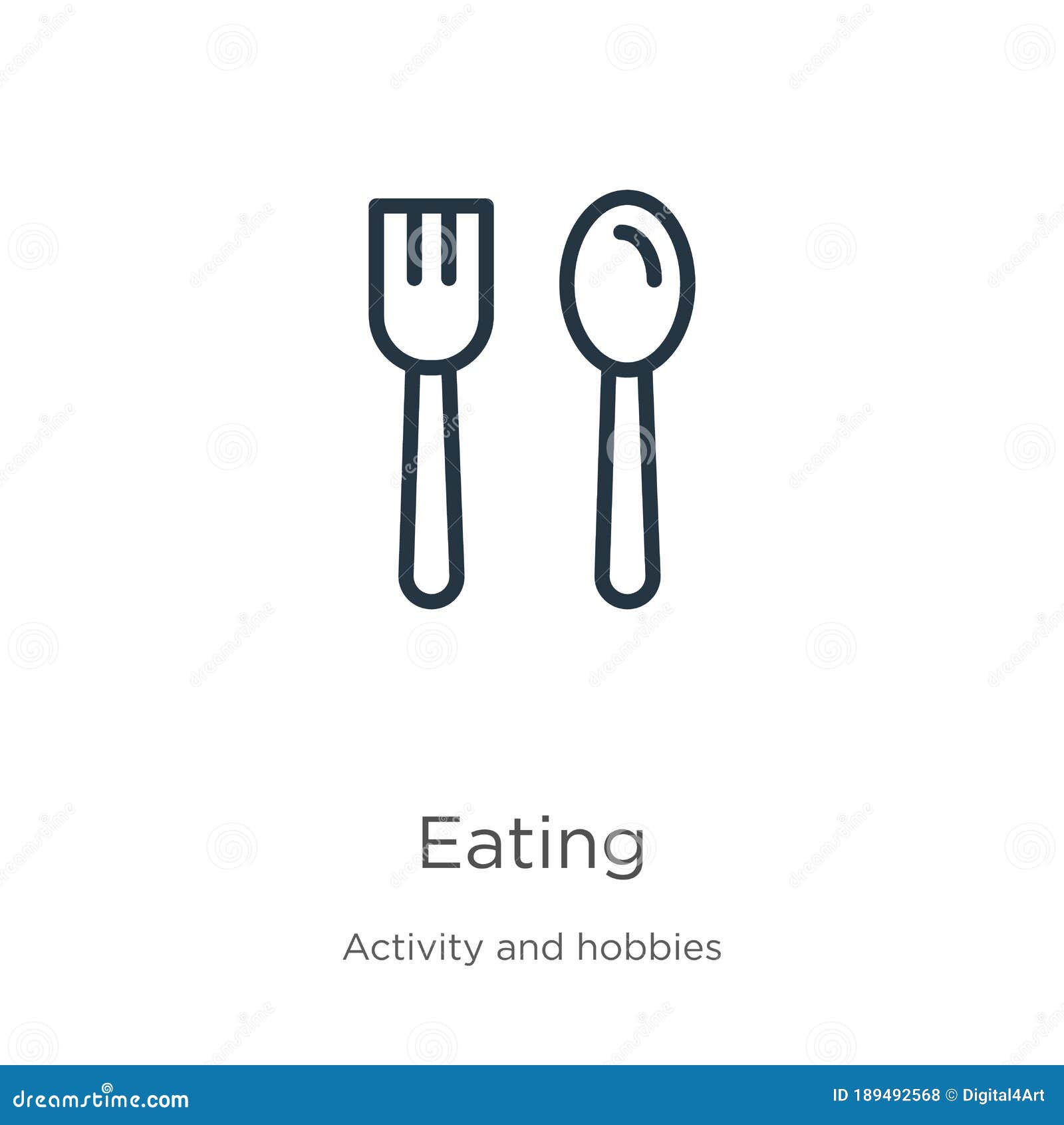 Eating Icon. Thin Linear Eating Outline Icon Isolated on White ...