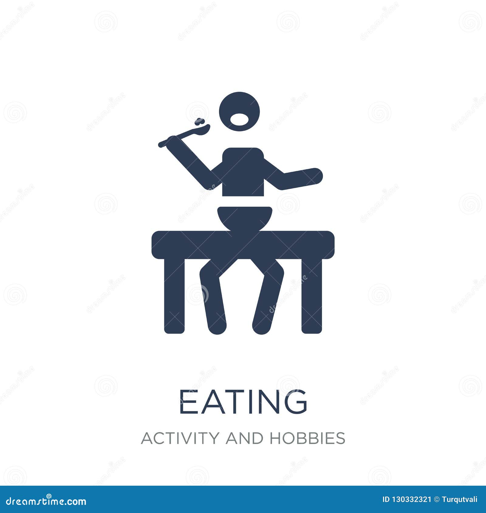 Eating Icon. Trendy Flat Vector Eating Icon on White Background Stock ...