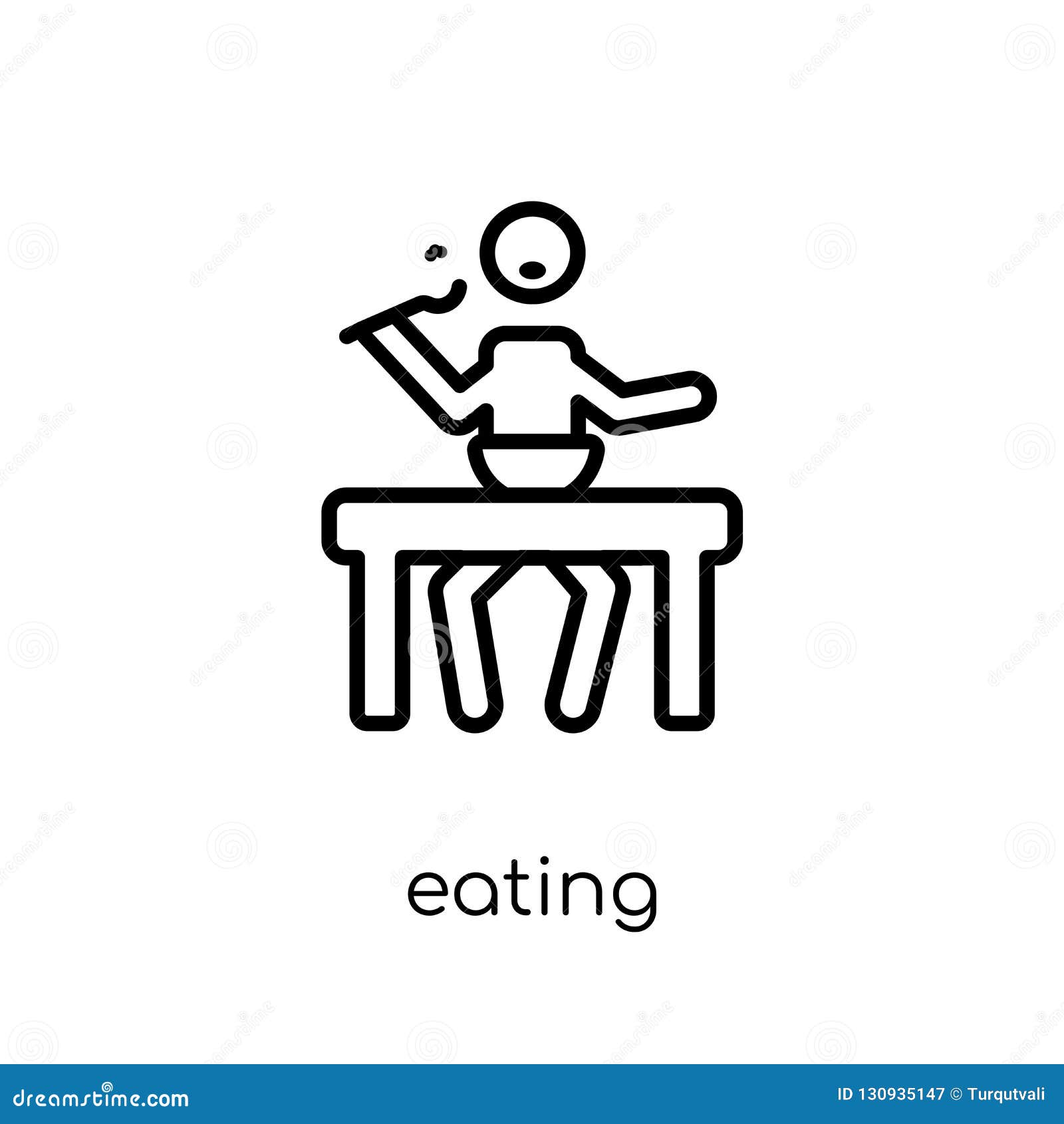 Eating Icon. Trendy Modern Flat Linear Vector Eating Icon on White ...