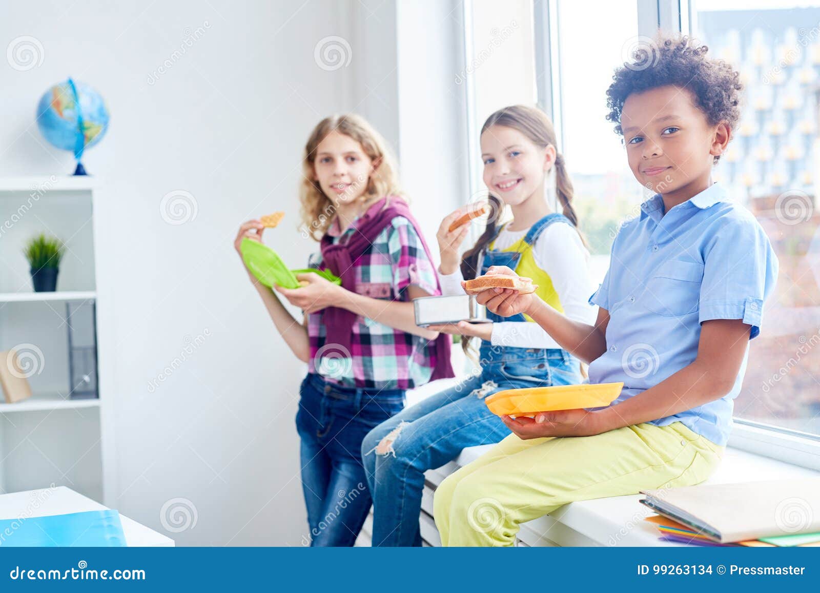 Eating after lesson stock photo. Image of lunch, elementary - 99263134